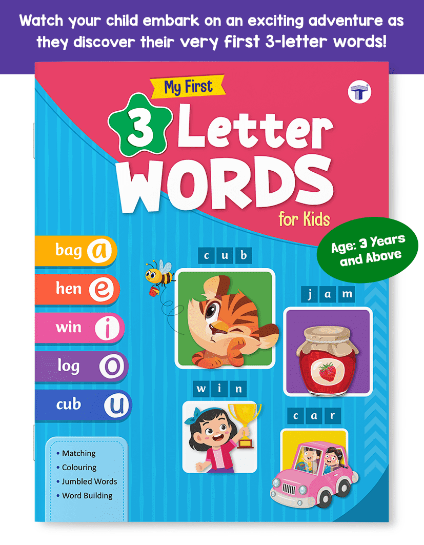 My First 3 Letter Words Book for 3+ Years of Old Kids