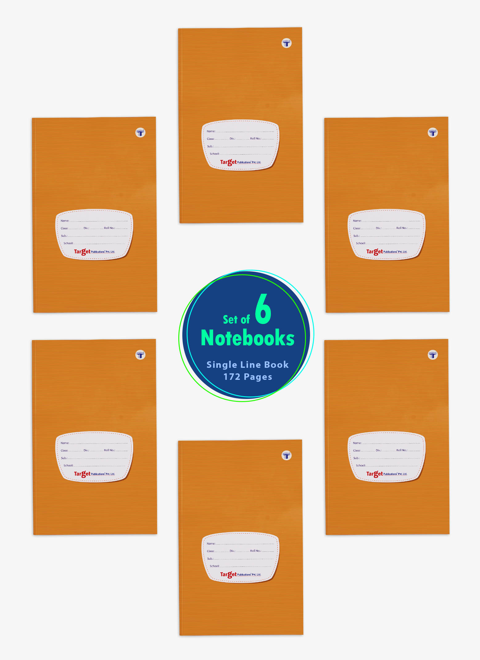 Buy Single Ruled Small Notebooks for School | 172 Pgs | 6 Books