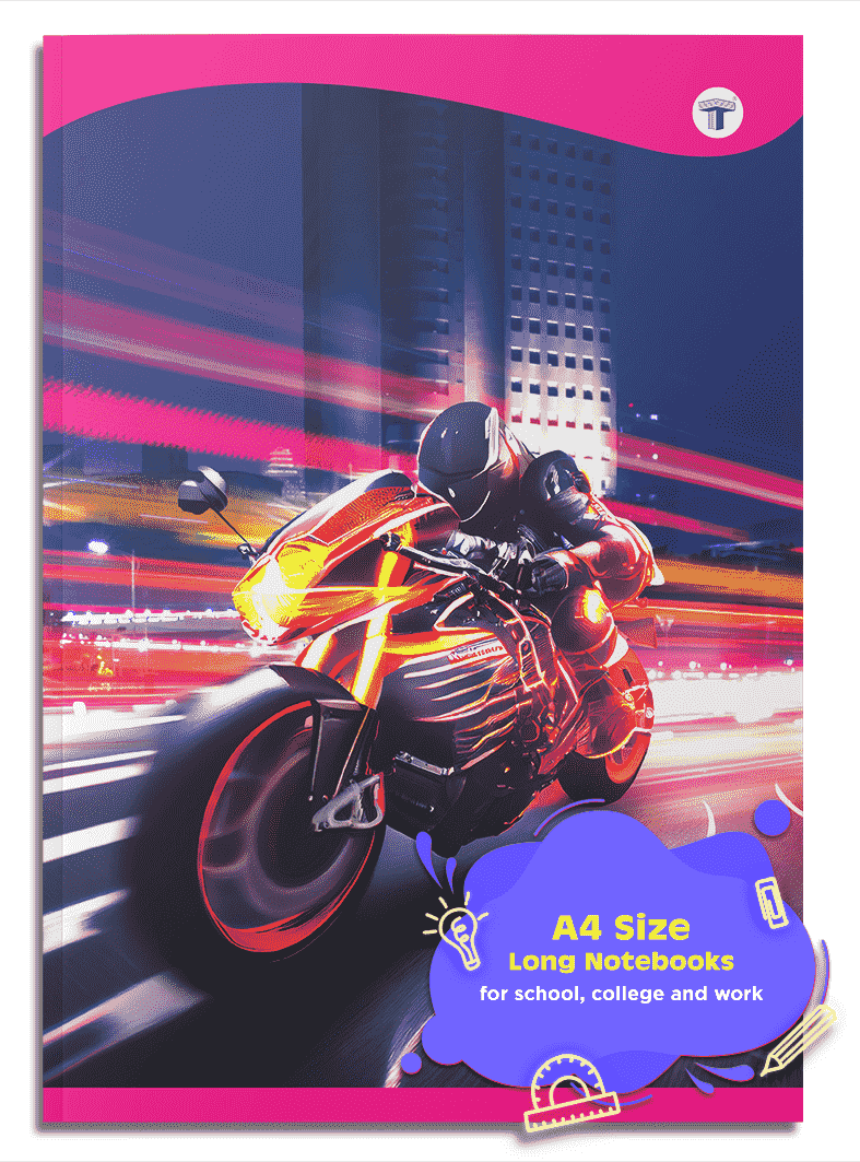 Single Line Long Notebook (Sports Series 2) | A4 Size Single Line Ruled ...