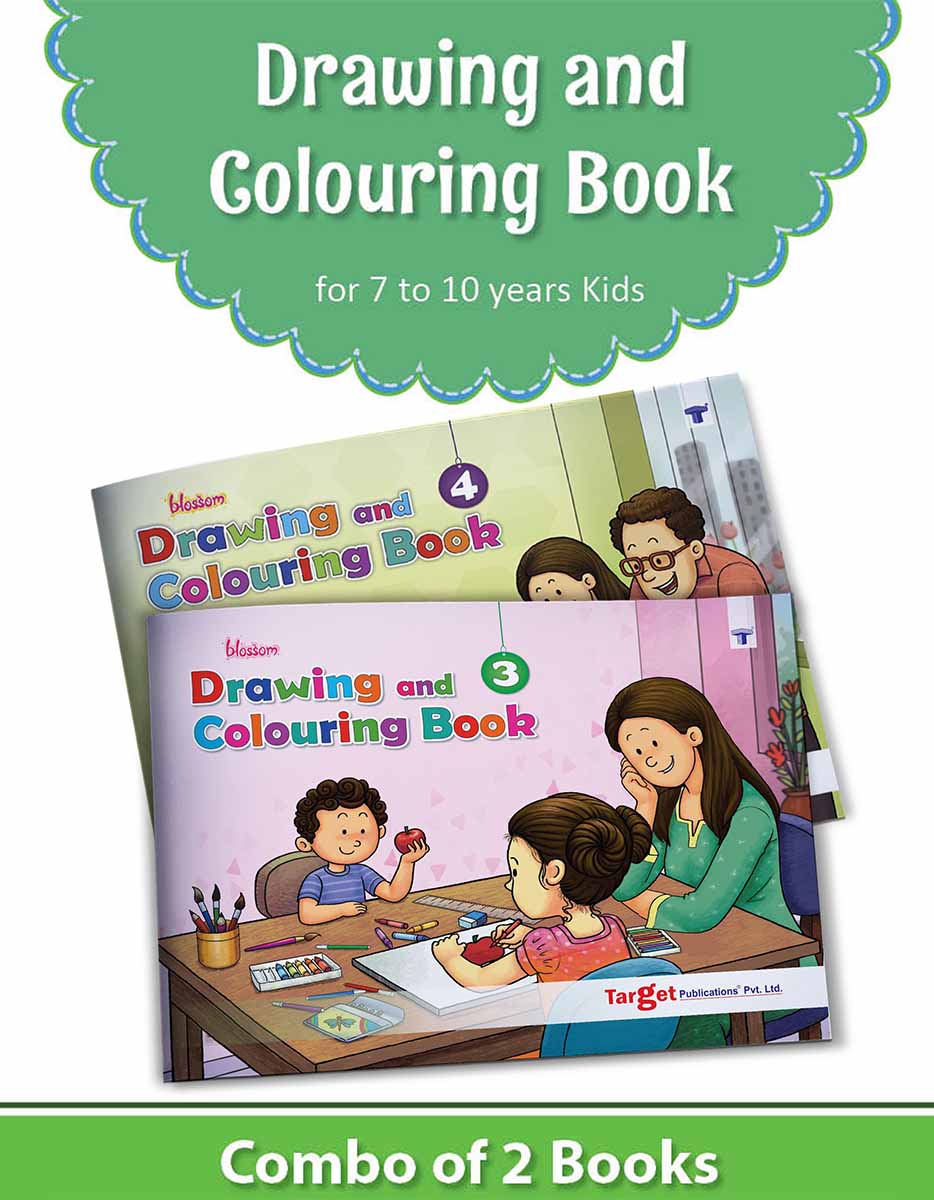 Blossom Drawing & Colouring Books (Level-3 & 4) | Colouring books for 7 ...