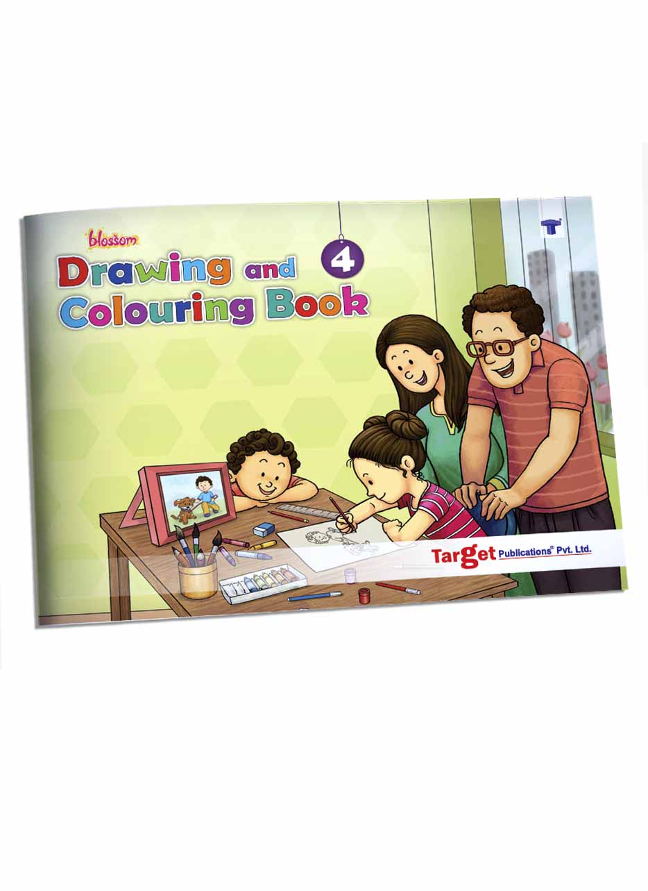 Blossom Drawing & Colouring Book (Level-4) | Colouring books for 8-10 ...