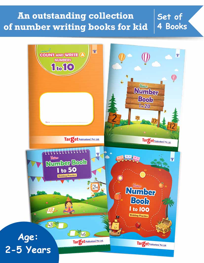 Number Writing Books 1-100 (Set of 4) | Number Practice Books for Kids