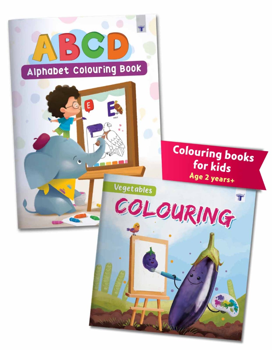 Buy ABCD Alphabet & Vegetable Colouring Book Combo for Kids