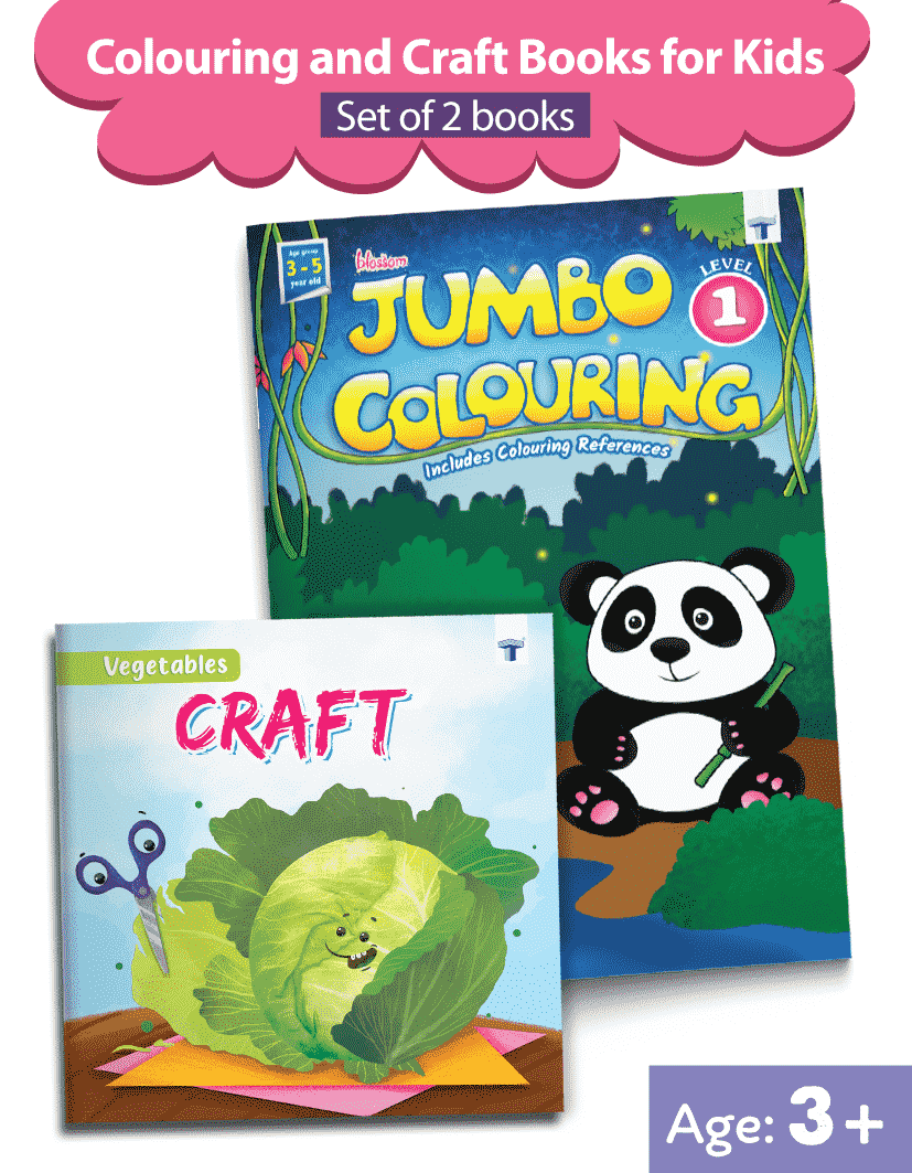 Buy Jumbo Colouring Book - 1 & Vegetable Craft Book for Kids